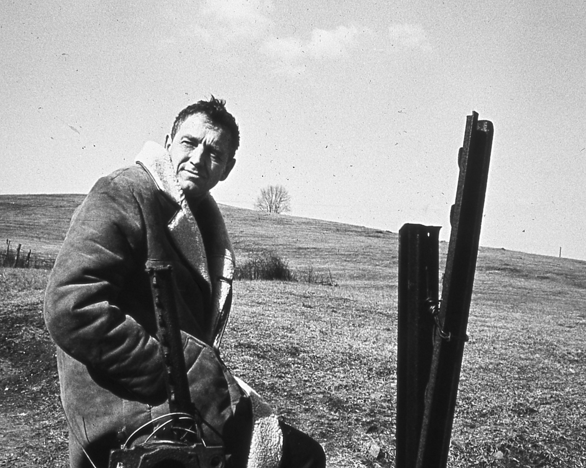 Andrew Wyeth in field, “Snow Hill” behind, © Kirk Wilkinson, 1960, Kirk ...