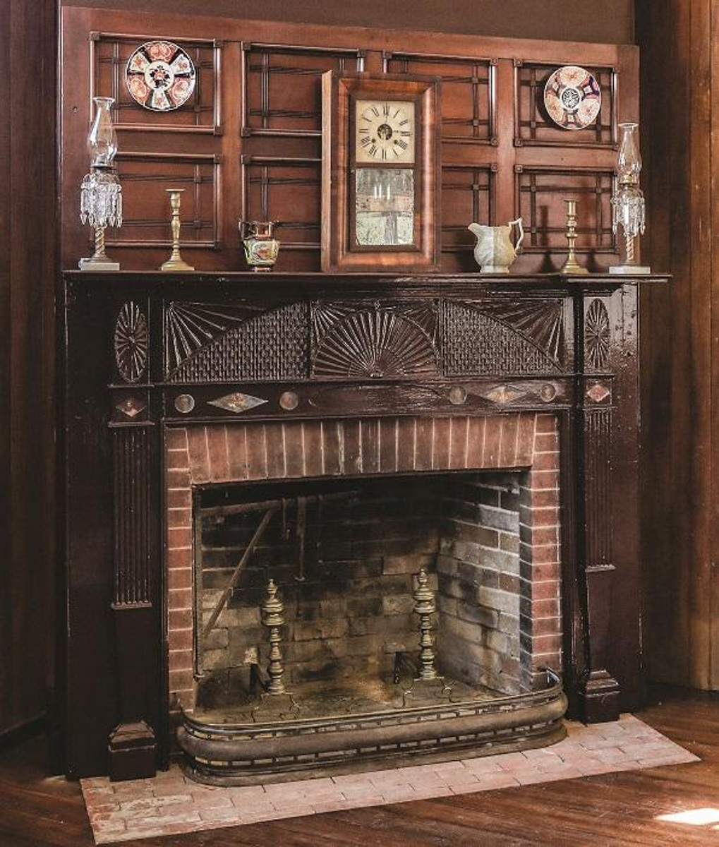The fireplace at Thomas & Mary Nimmo Moran Home & Studio. Photograph ...